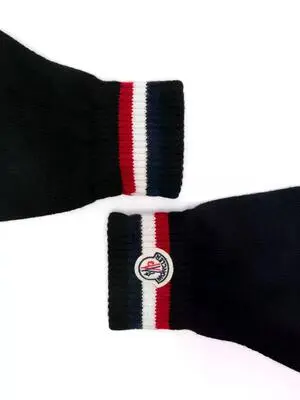 Moncler Tricolour-stripe Wool Gloves
