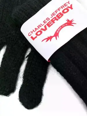 CHARLES JEFFREY Logo-patch Knitted Gloves - Black