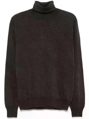 Canali Wool Roll Neck Sweater - Brown