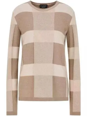 Emporio Armani Icon Checked Virgin Wool-cashmere Blend Sweater