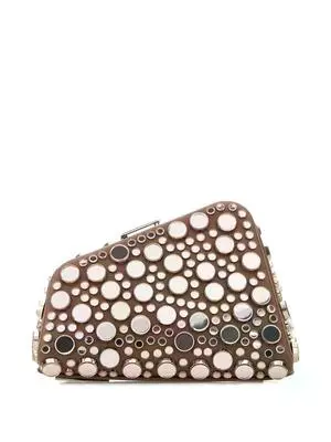 Attico Clasp-fastening Clutch - Brown