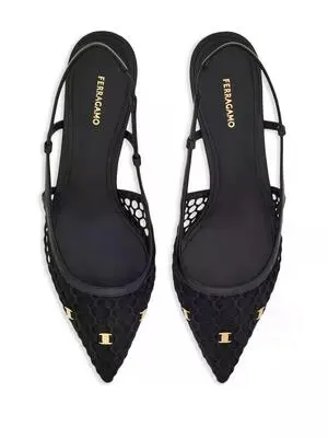 FERRAGAMO 40mm Vara-appliqué Slingback Pumps