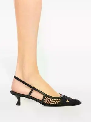 FERRAGAMO 40mm Vara-appliqué Slingback Pumps