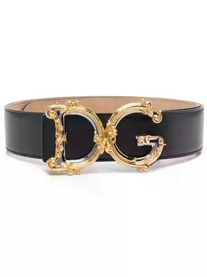 Dolce & Gabbana Baroque-style Dg Belt - Black