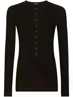 Dolce & Gabbana Fine-rib Cotton T-shirt - Black