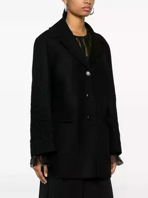 Ermanno Scervino Floral Embroidery Virgin Wool Coat