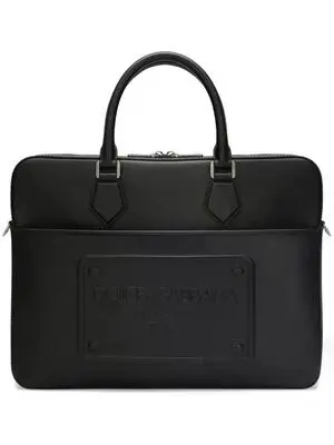Dolce & Gabbana Logo-embossed Leather Laptop Bag