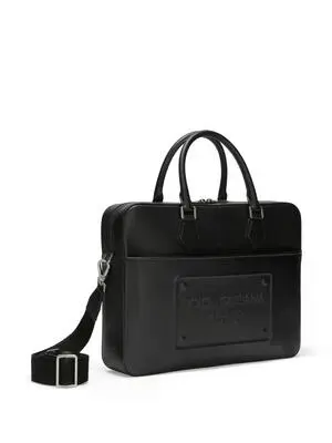 Dolce & Gabbana Logo-embossed Leather Laptop Bag