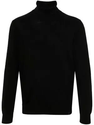 FAY Wool Turtleneck Sweater - Black