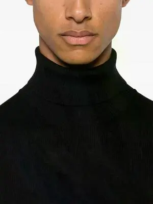 FAY Wool Turtleneck Sweater - Black