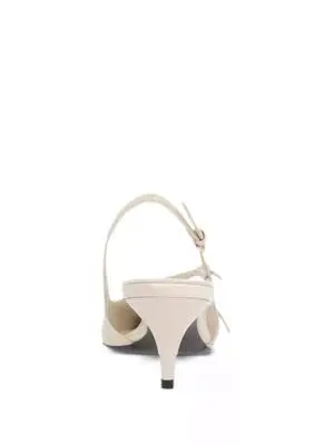 Miu Miu Buckled Patent Slingback Pumps - Neutrals