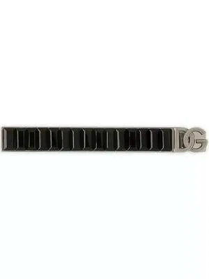 Dolce & Gabbana Logo-plaque Crystal-embellished Tie Clip - Silver