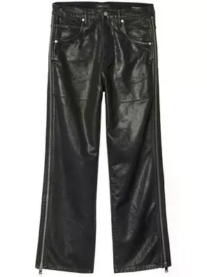 PURPLE BRAND P018 Side-zip Coated Wide-leg Jeans