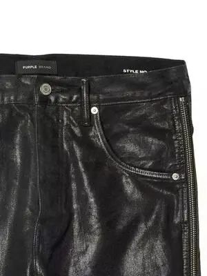 PURPLE BRAND P018 Side-zip Coated Wide-leg Jeans
