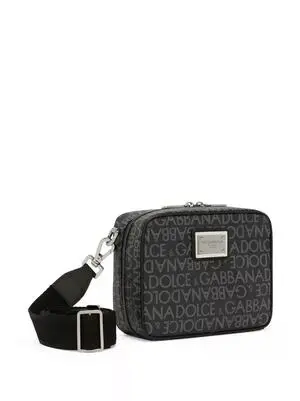 Dolce & Gabbana Monogram Pattern Shoulder Bag With Logo Plaque