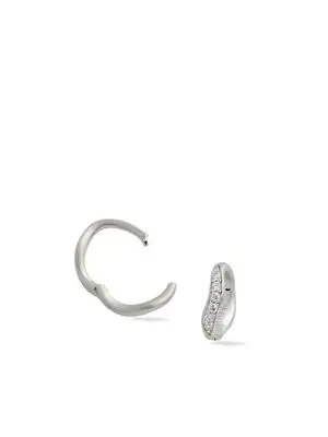 LARK & BERRY 14k Yellow Gold Small Dune Diamond Hoop Earring