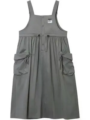 MUSIUM DIV. Logo-patch Midi Dress - Grey
