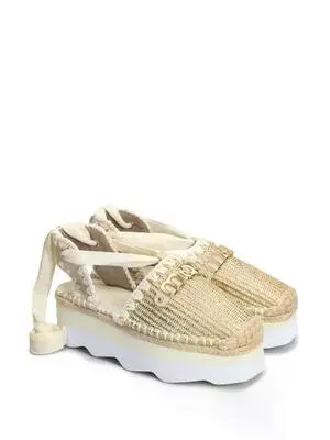 Mou Miu Miu Logo Lettering Espadrilles