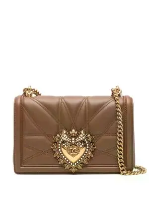 Dolce & Gabbana Devotion Quilted Shoulder Bag - Brown