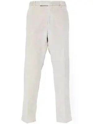 PT TORINO Mid-rise Corduroy Tapered Trousers - Neutrals