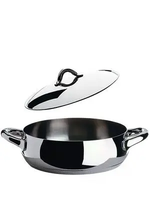 ALESSI Low Stainless Steel Casserole Pot - Silver