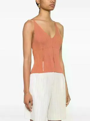 TWINSET Sleeveless Ribbed-knit Top