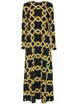 La DoubleJ Printed Swing Dress - Black