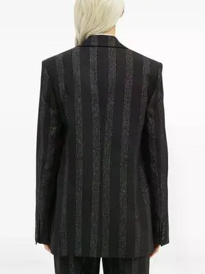 MSGM Striped Single-breasted Blazer - Black