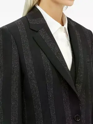 MSGM Striped Single-breasted Blazer - Black