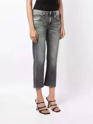 R13 Distressed Cropped Jeans