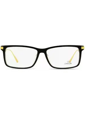 Omega Rectangle-frame Glasses - Black