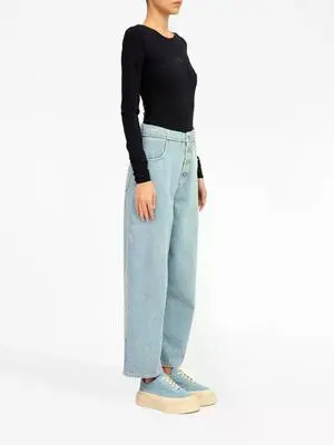 MAISON MARGIELA Mid-rise Cropped Wide Leg Jeans