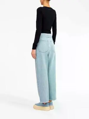 MAISON MARGIELA Mid-rise Cropped Wide Leg Jeans