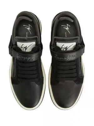 GIUSEPPE ZANOTTI Touch-strap Double-zip Low-top Sneakers - Black