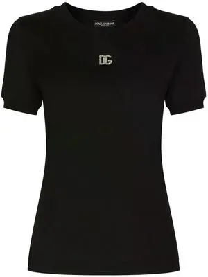 Dolce & Gabbana Crystal-embellished Cotton T-shirt - Black