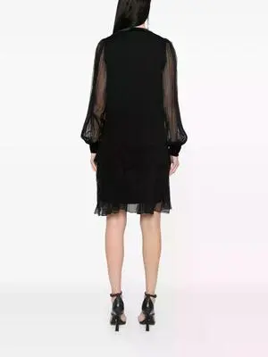 NISSA Lace-panelling Silk Mini Dress