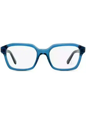 Moncler Translucent Rectangle-frame Glasses - Blue
