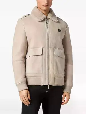 Philipp Plein Logo-patch Shearling Jacket