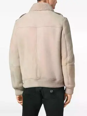 Philipp Plein Logo-patch Shearling Jacket