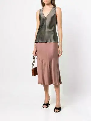 Voz Silk Raw-edge Tank Top - Grey