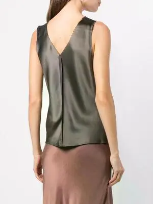 Voz Silk Raw-edge Tank Top - Grey
