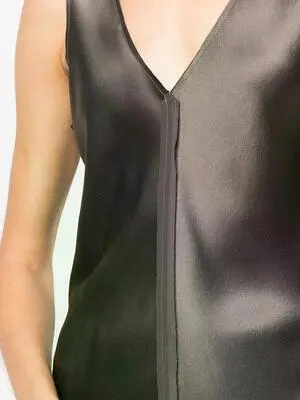 Voz Silk Raw-edge Tank Top - Grey