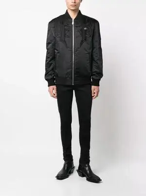 Philipp Plein Logo-embroidered Satin Bomber Jacket