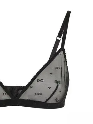 Dolce & Gabbana Jacquard Tulle Triangle Bra