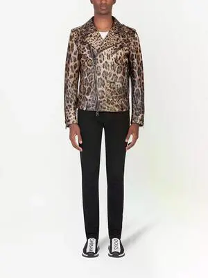 Dolce & Gabbana Leopard-print Leather Jacket