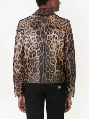 Dolce & Gabbana Leopard-print Leather Jacket