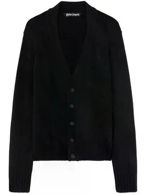 Palm Angels Logo-knit Buttoned Cardigan