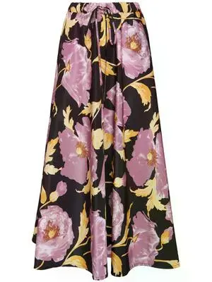 La DoubleJ Floral Print Midi Skirt