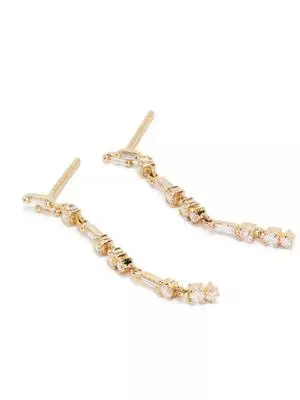 SUZANNE KALAN 18kt Yellow Thin Dangle Drop Earrings