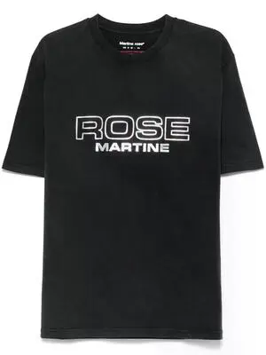 Martine Rose Metallic-logo T-shirt - Black